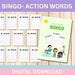 Verbs Bingo Game for Kids 50 Action Verbs Educational Printable Game ...