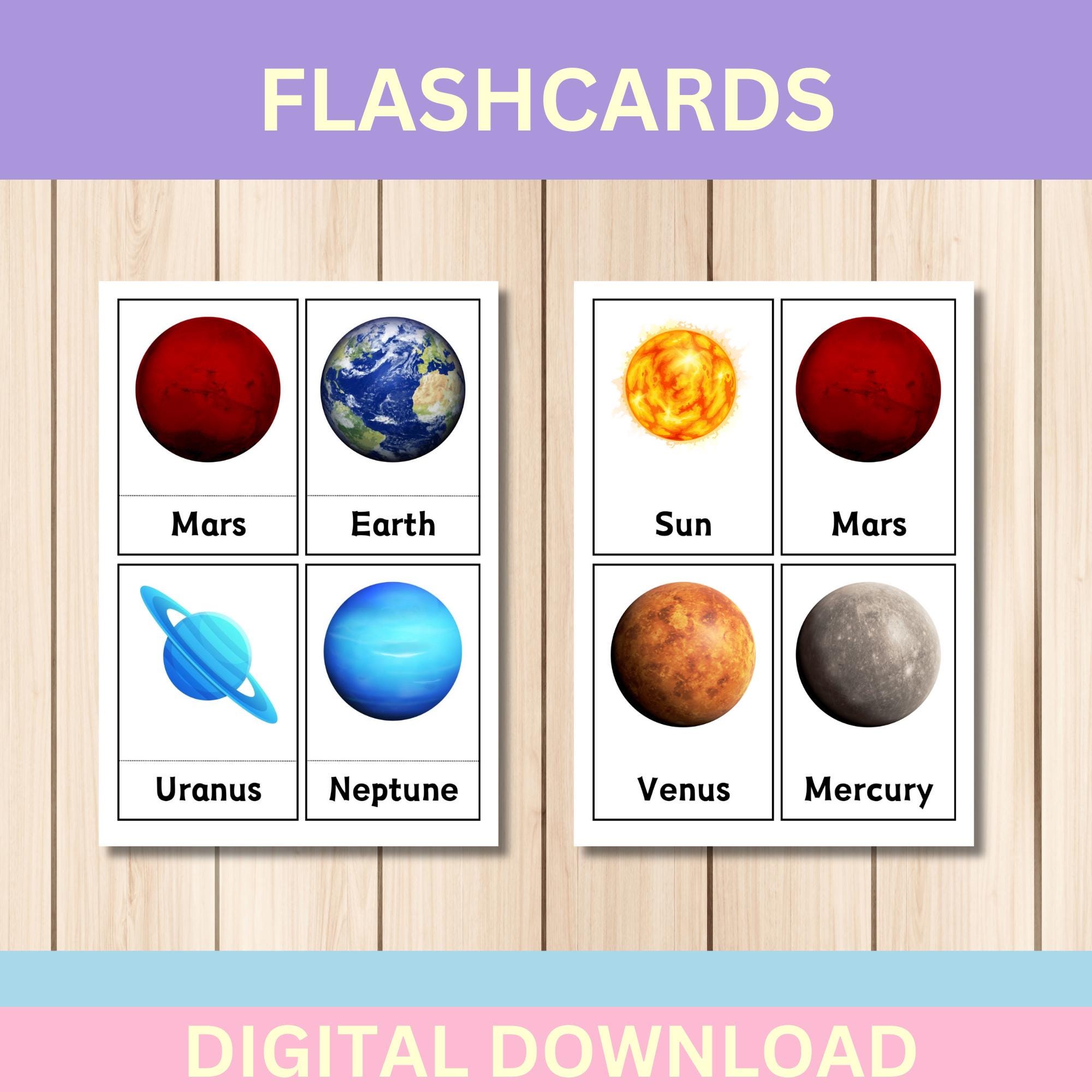 Solar System Flashcards | Printable Montessori Materials & Homeschool ...