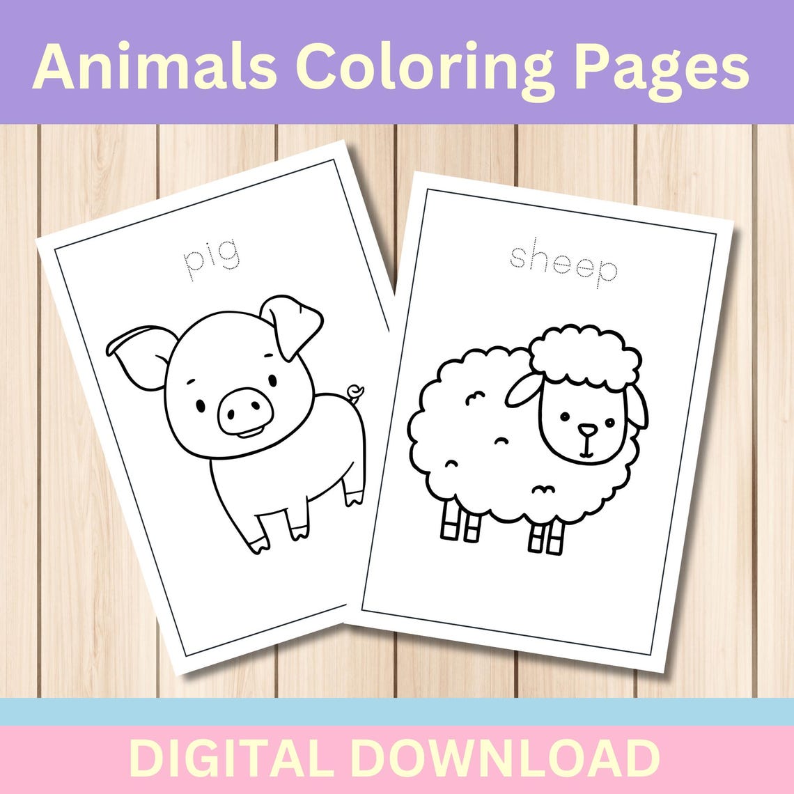 20 Animals Coloring Pages for Kids | Farm Coloring Pages | Kids ...