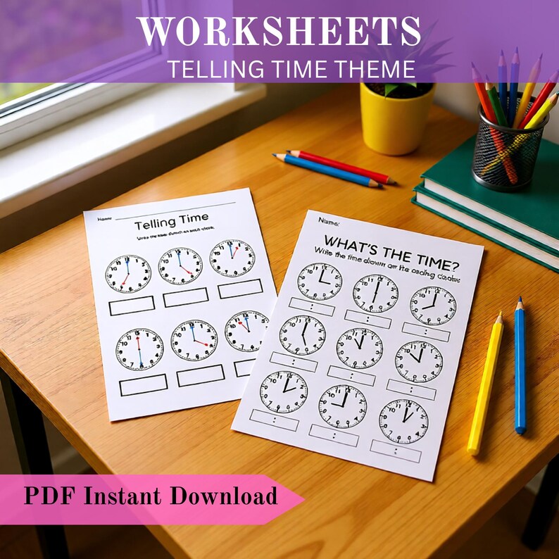 Telling Time Worksheets Printable | Clock Reading Activity | Learn to ...