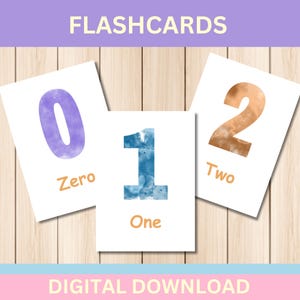 Number Flash Cards Homeschool Preschool Montessori Printable Cards Math ...