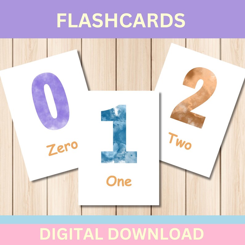 Number Flash Cards Homeschool Preschool Montessori Printable Cards Math ...
