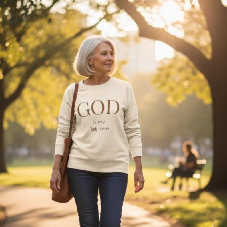 Christian Woman Sweatshirt Faith Based Clothing Item Worship God First ...