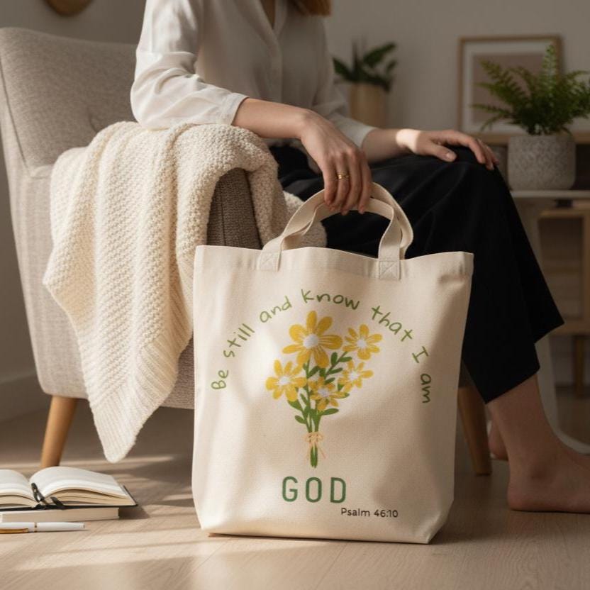 Christian Tote Bag With Bible Verse Canvas Faith Tote for Women ...