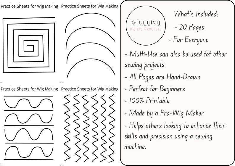 Wig Making Practice Sheets, Wig Maker, Wig Making, Practice Sheets ...