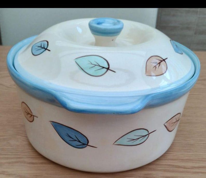 Vintage / Retro Set of Rayware Gardens Pattern Lidded Casserole Dish ...