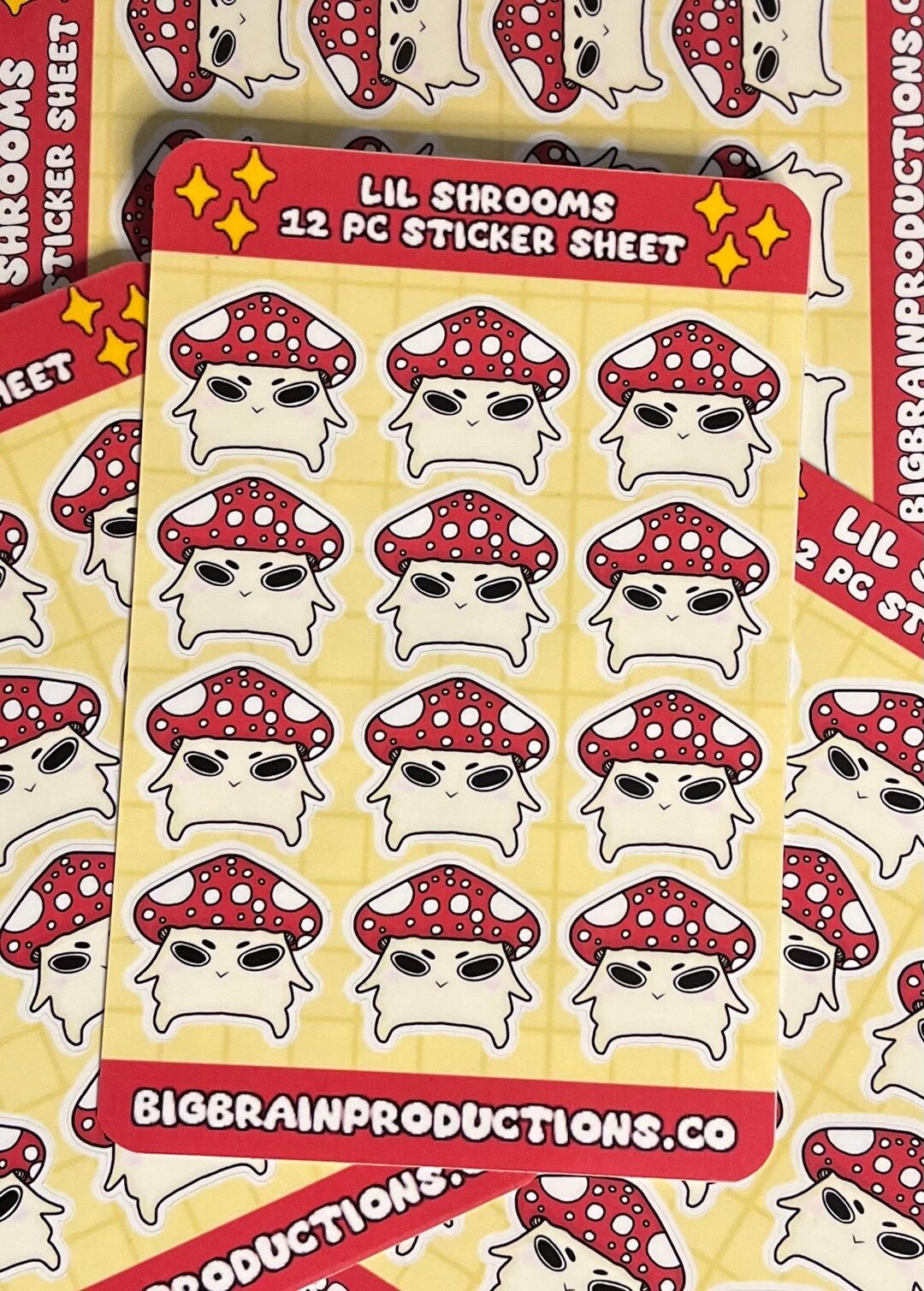 Cute Mushroom Sticker Sheet Gift for Friends Quick and Simple Sticker ...