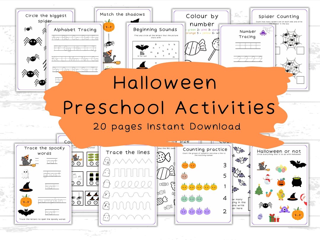 Printable Halloween Preschool Activity Bundle - Etsy
