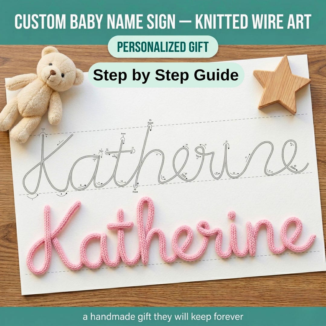 Custom Name Wire Art Template, Personalized Baby Name Sign Pattern ...