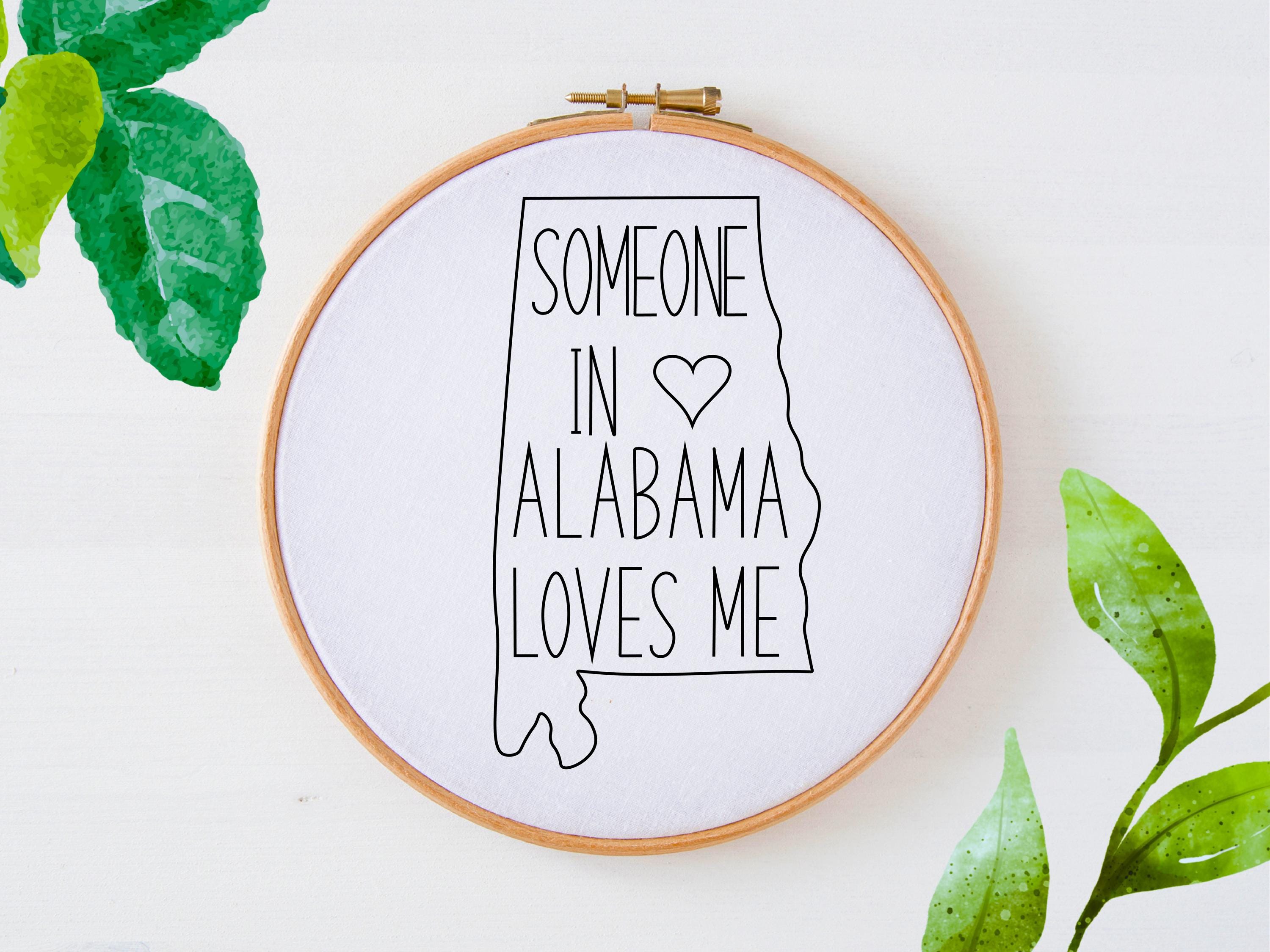 Alabama Embroidery Pattern, Alabama State Map, Printable Embroidery ...