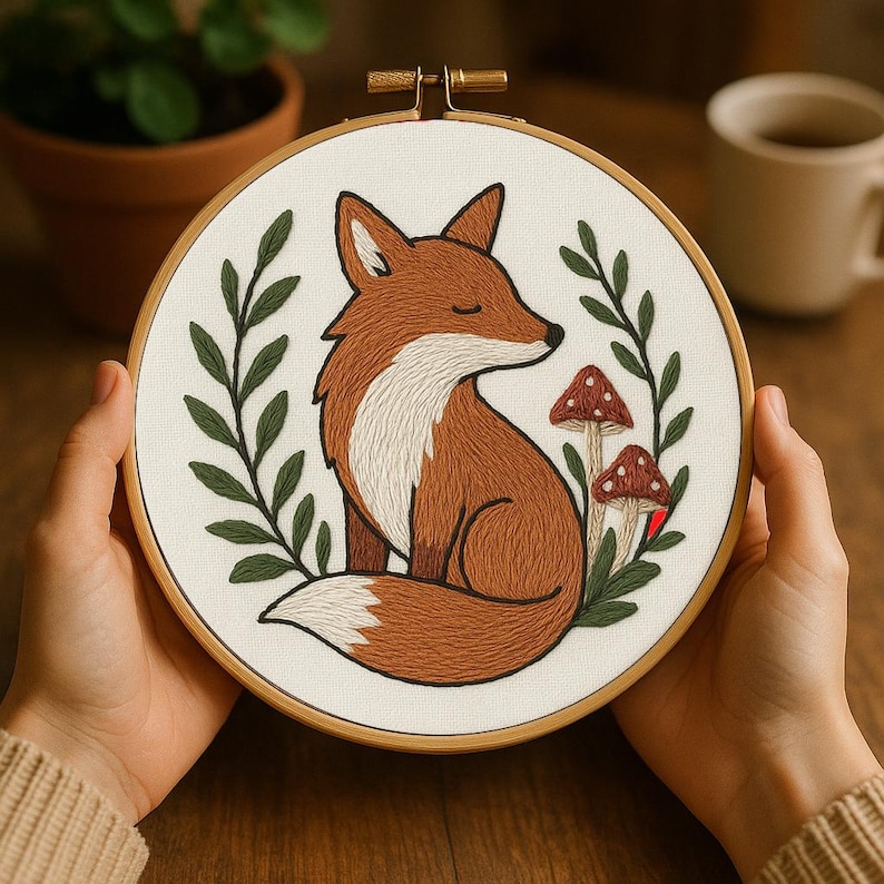 Fox Embroidery Pattern, Woodland Animal Design (PDF Pattern) - Etsy