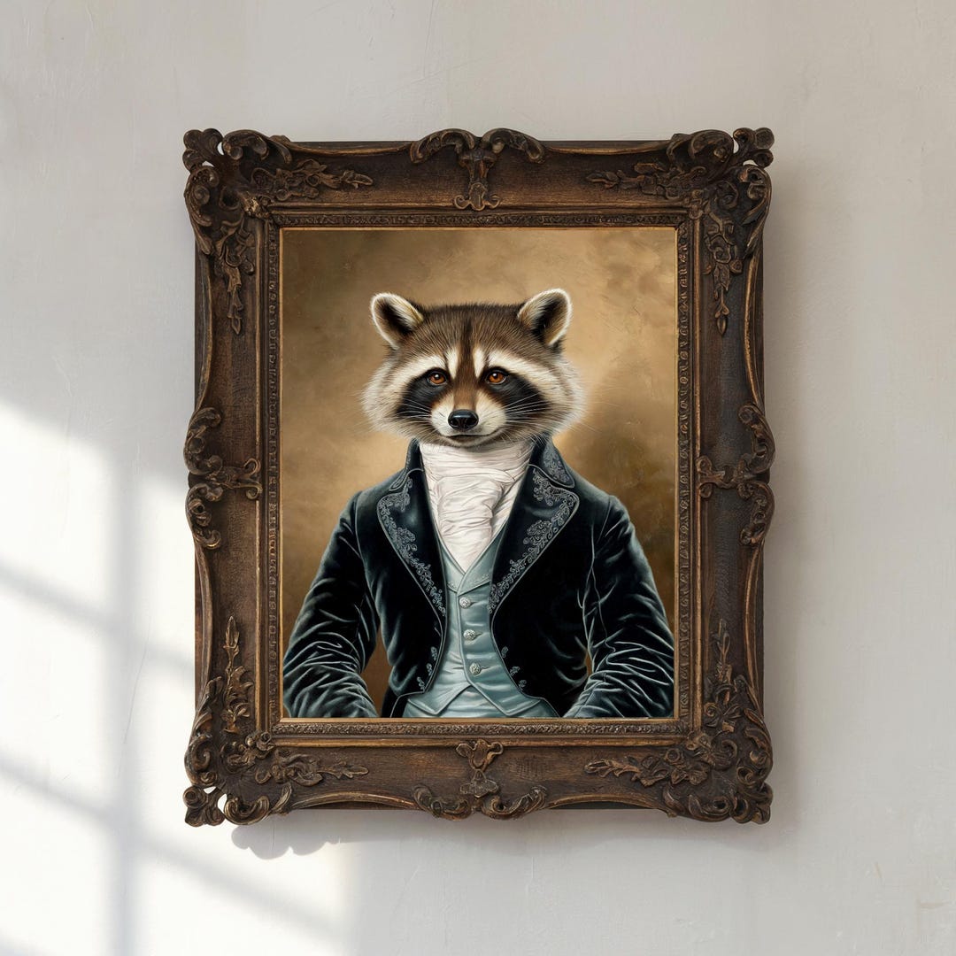 Vintage Raccoon Print, Victorian Raccoon Print, Antique Nursery Wall ...