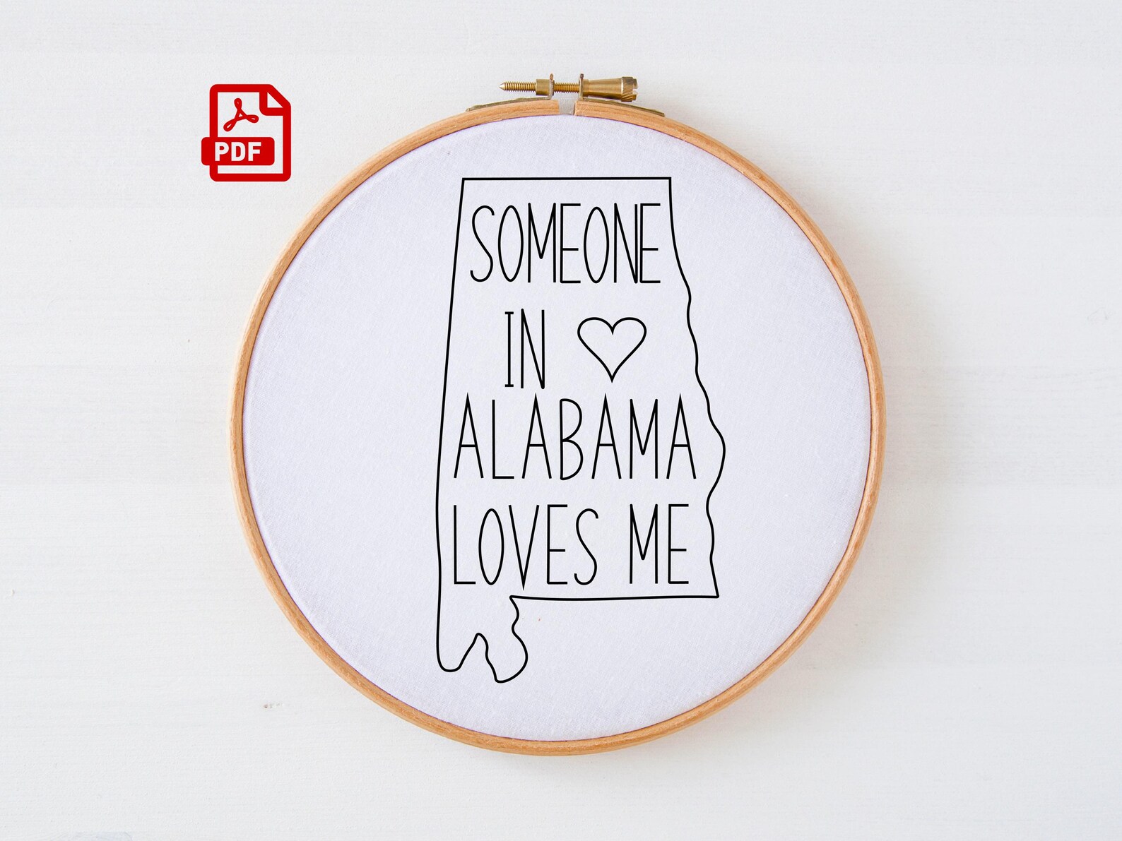 Alabama Embroidery Pattern, Alabama State Map, Printable Embroidery ...