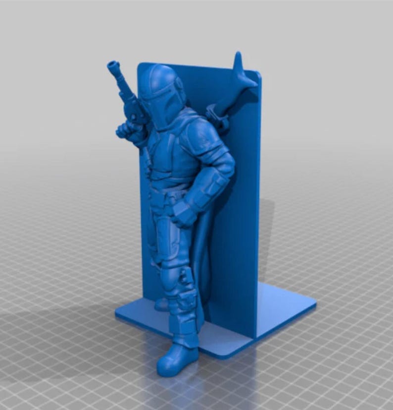 The Mandalorian and Baby Yoda Bookends Star Wars Bookshelf Stoppers ...