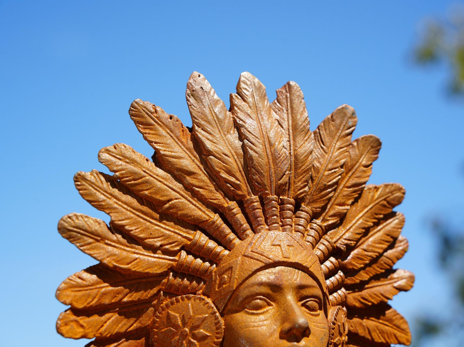 Cast Iron Native American Bust Sculpture: Rustic Southwestern Decor - Etsy