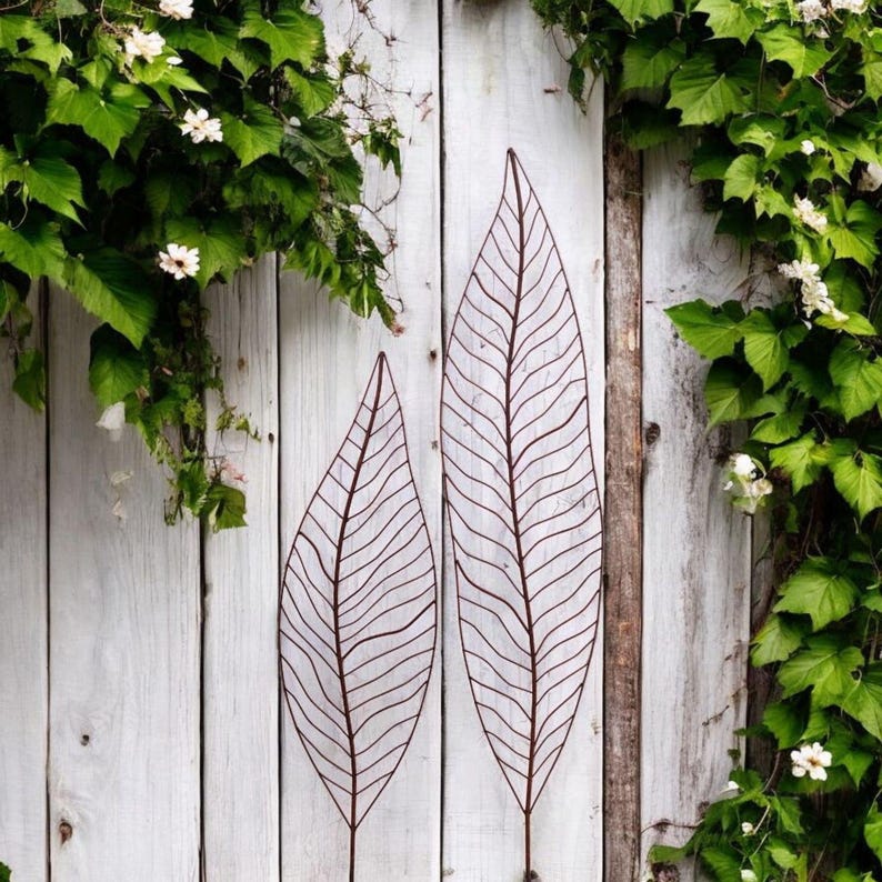 Vintage Metal Leaves Garden Decoration - Etsy