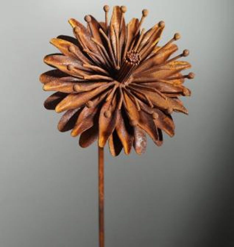 Rustic Metal Flower Stake, Garden Art Sculpture, Low-carbon Steel - Etsy