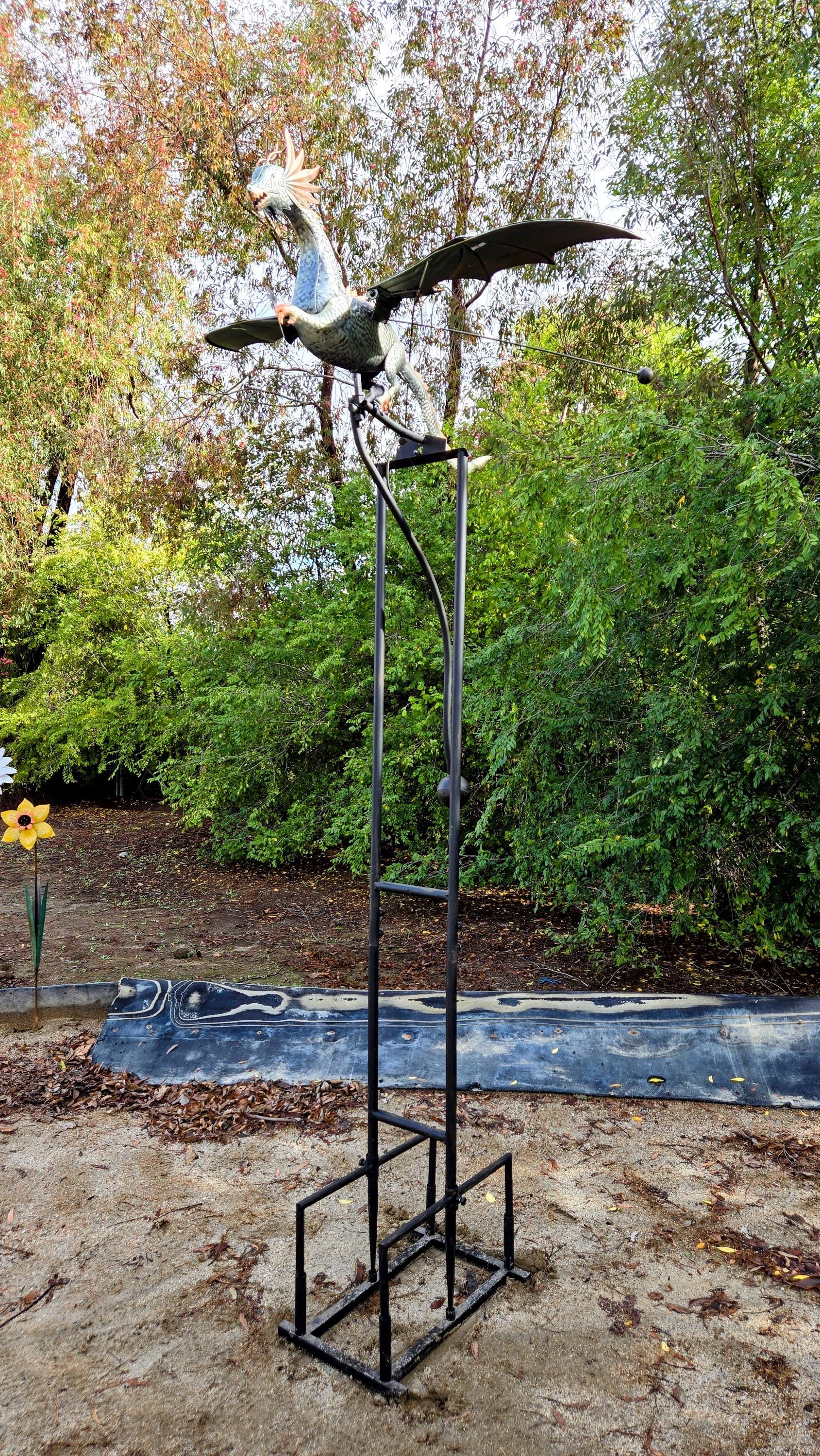 Metal Dragon Rocker – Rustic Outdoor Sculpture, Yard Art Decor - Etsy
