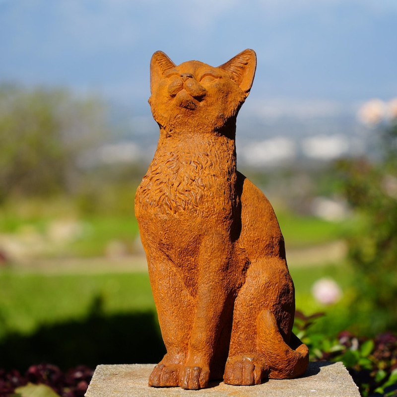 Vintage Cat Garden Statues - Etsy