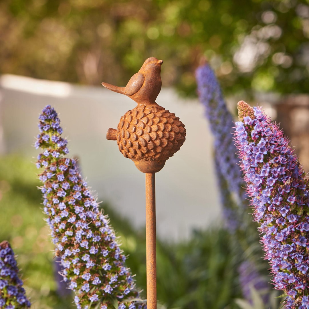 Cast Iron Bird Garden Stakes: Rustic Metal Sculptures, Vintage Decor - Etsy