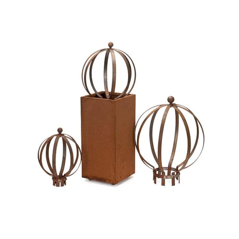 Rust Metal Topiary Ball Frames – Garden Sphere Planter Decor Set - Etsy