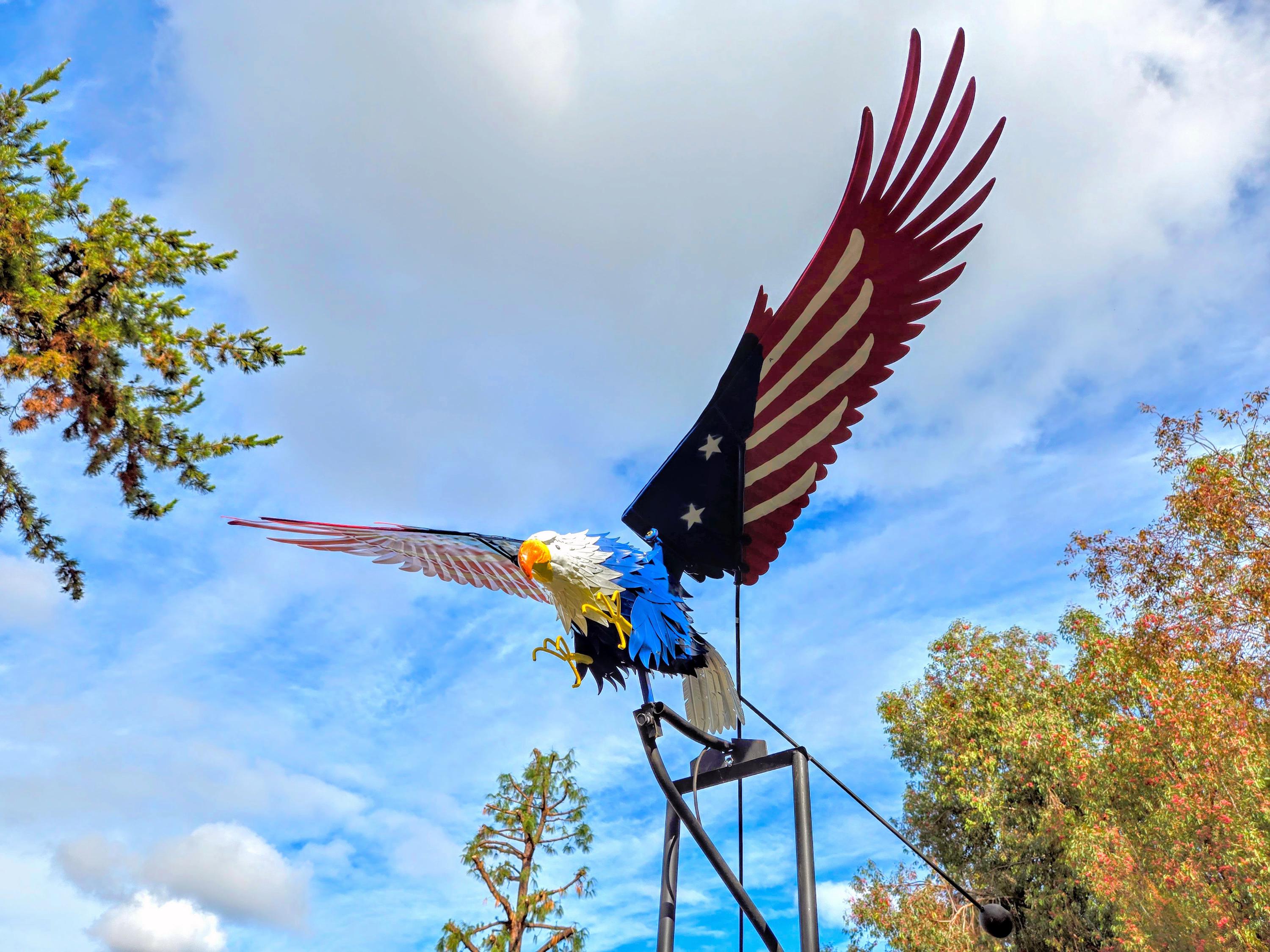 90" Metal Bald Eagle Yard Art - Kinetic Rocker Sculpture - Etsy