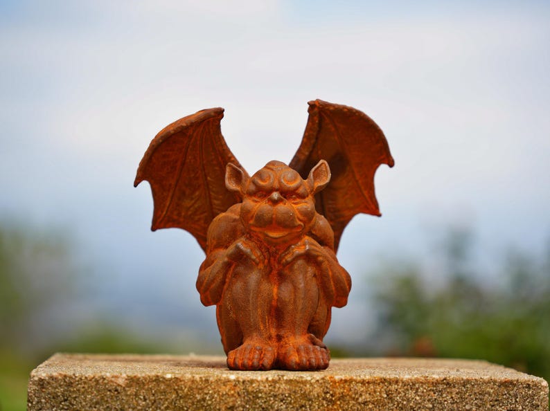 Vintage Cast Iron Gargoyle Statues – Garden Halloween Decor - Etsy