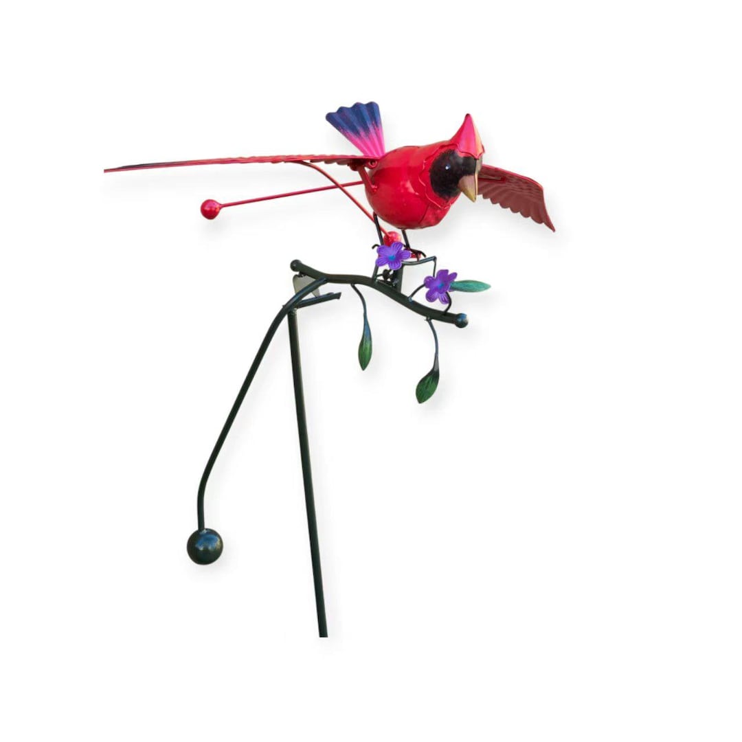 Metal Flying Cardinal Rocker: Balancing Garden Ornament Decoration ...
