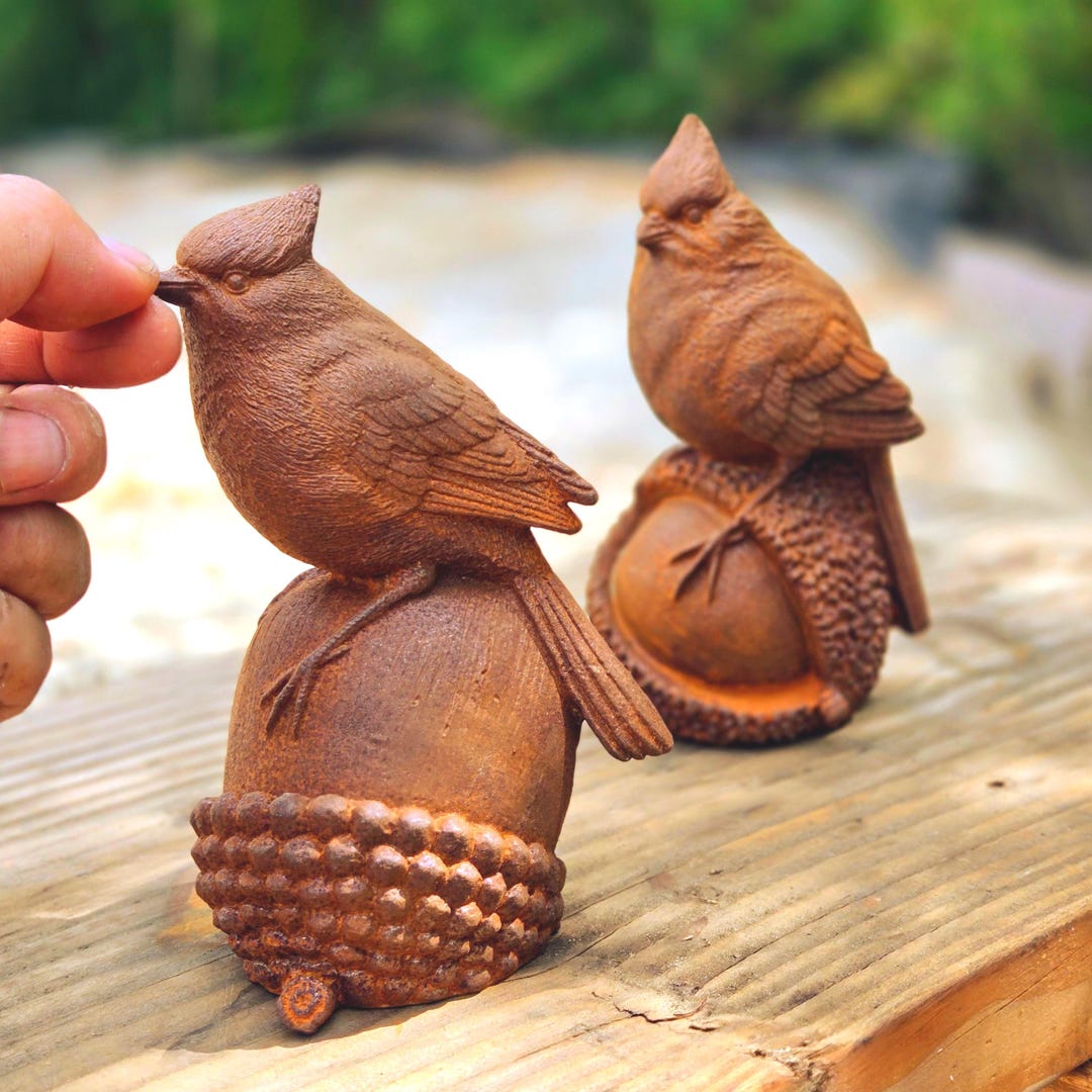 Cast Iron Bird Garden Stakes: Rustic Metal Sculptures, Vintage Decor - Etsy