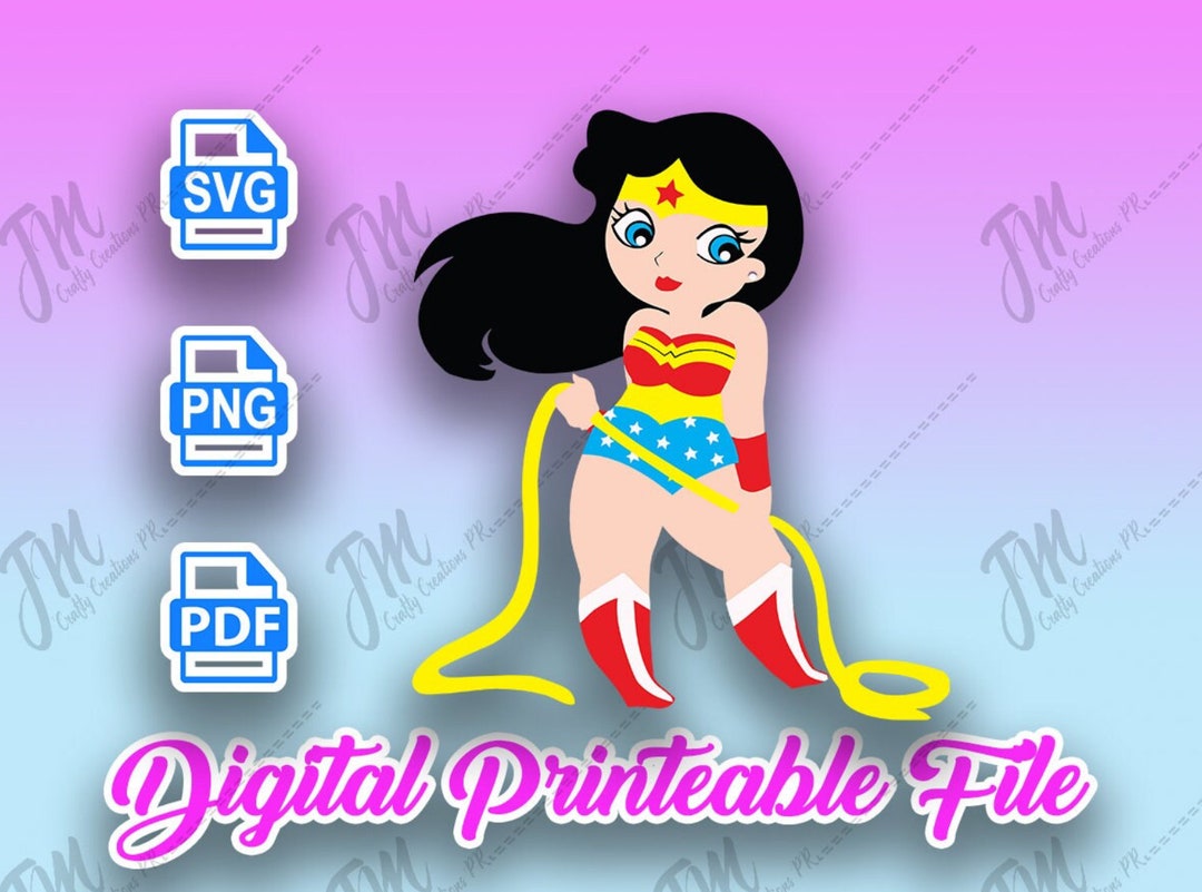 Wonder Woman Bundle PNG PDF SVG Cut Files for Crafters - Digital ...