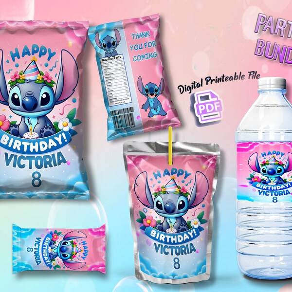 Stitch custom name stickers - Etsy México