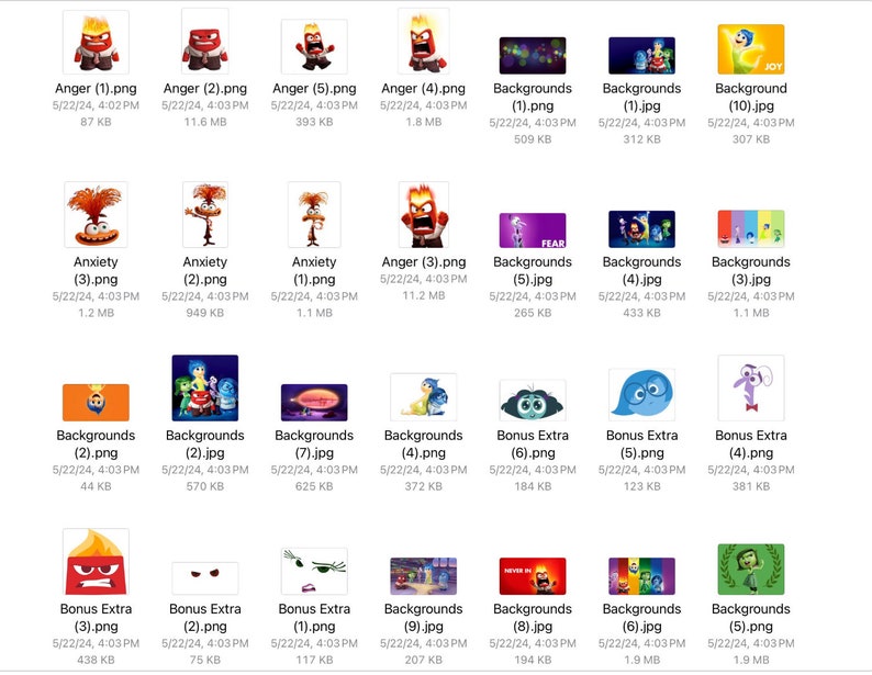 Mega Bundle Inside Out 2 . 200+ Clip Arts PNG, 50+SVG, Backgrounds and ...
