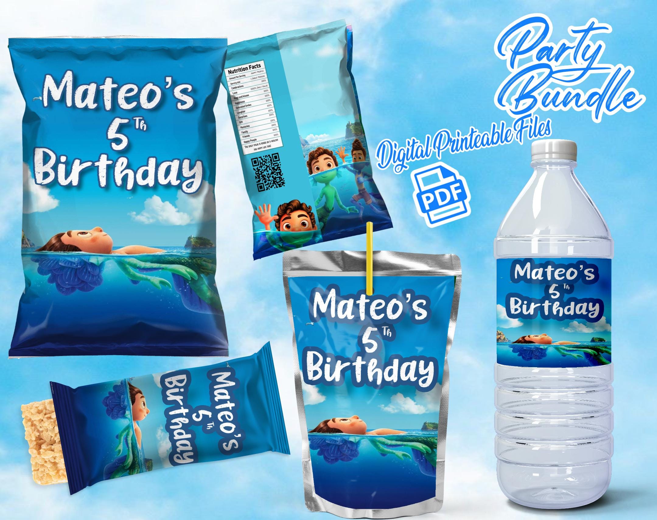 Luca Personalised Chip Bags, Birthday Favours, Party Favours - Etsy