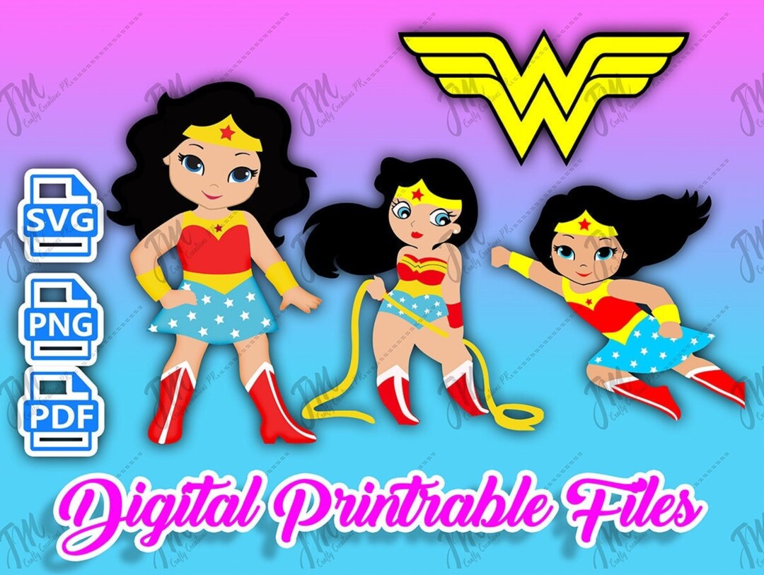 Wonder Woman Bundle PNG PDF SVG Cut Files for Crafters - Digital ...
