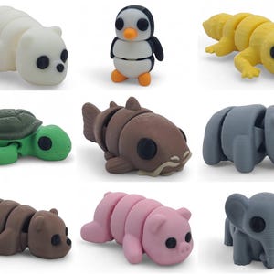 Mini Animal Figures ~ 3D Printed Articulated ~ Customize Your ...
