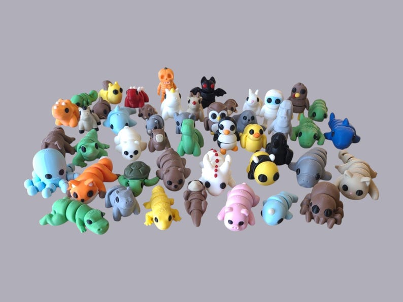Mini Animal Figures ~ 3D Printed Articulated ~ Customize Your ...