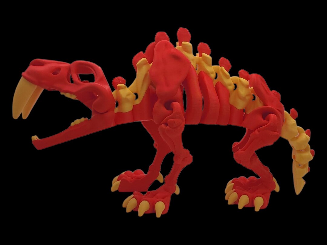 SABER TOOTH XXL Tiger Figure ~ 3D Printed Articulated ~ Prehistoric ...