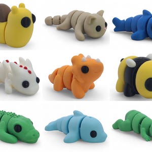 Mini Animal Figures ~ 3D Printed Articulated ~ Customize Your ...