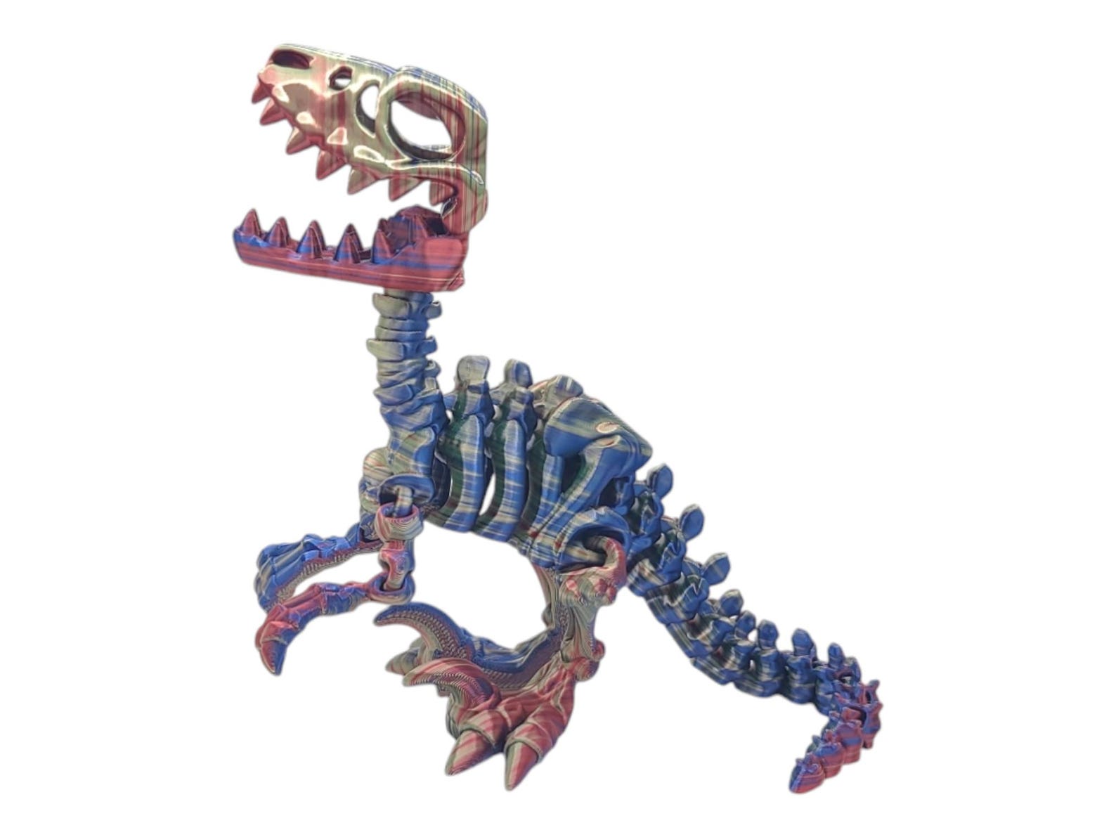RAPTOR Flexi Skeleton ~ 3D Printed Articulated Dinosaur Skeleton Toy ...