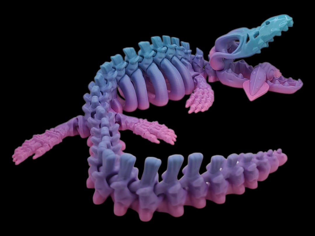 MOSASAURUS Skeleton Figure ~ 3D Printed Articulated ~ Flexi Dinosaur ...