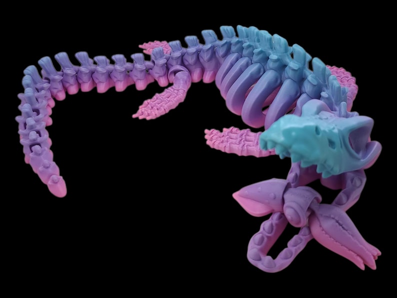 MOSASAURUS Skeleton Figure ~ 3D Printed Articulated ~ Flexi Dinosaur ...