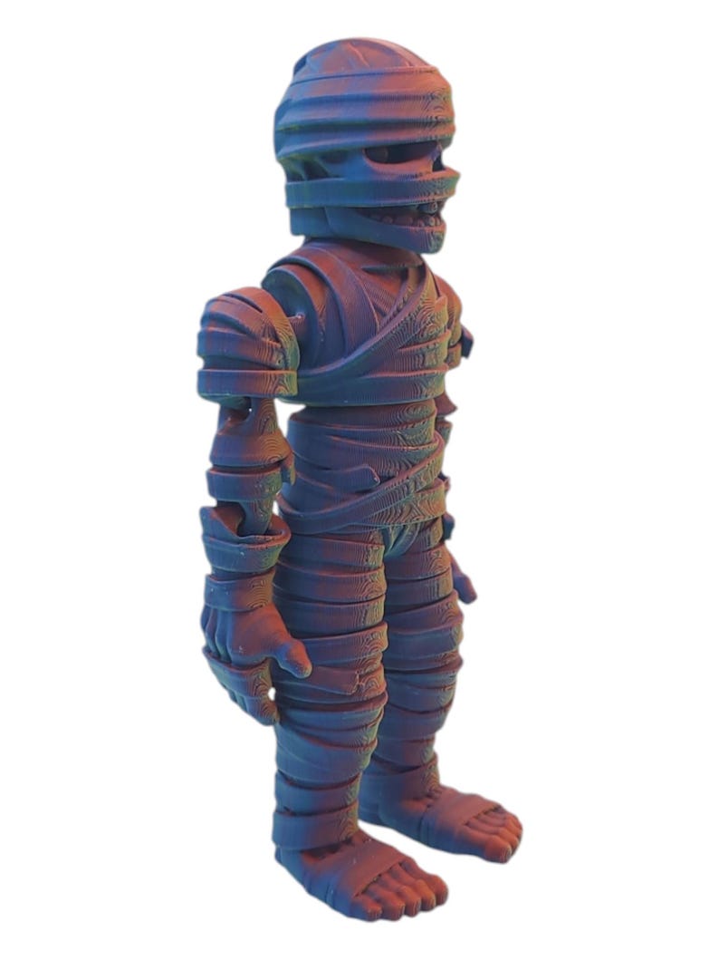 MUMMY Flexi Figure ~ 3D Printed Articulated ~ Halloween Decor ~ Desk ...