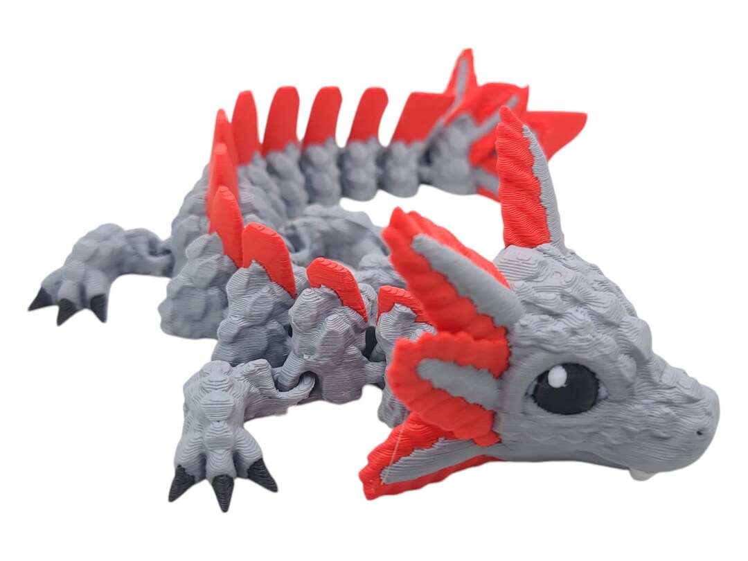 Baby Axo Dragon ~ 3D Printed Articulated ~ Flexi Fidget Toy ~ Desk ...