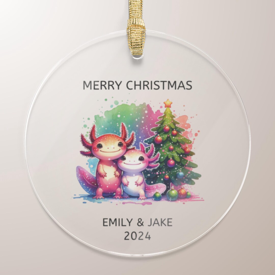 Personalized Axolotl Couple Christmas Ornament 3.5 Acrylic Holiday ...