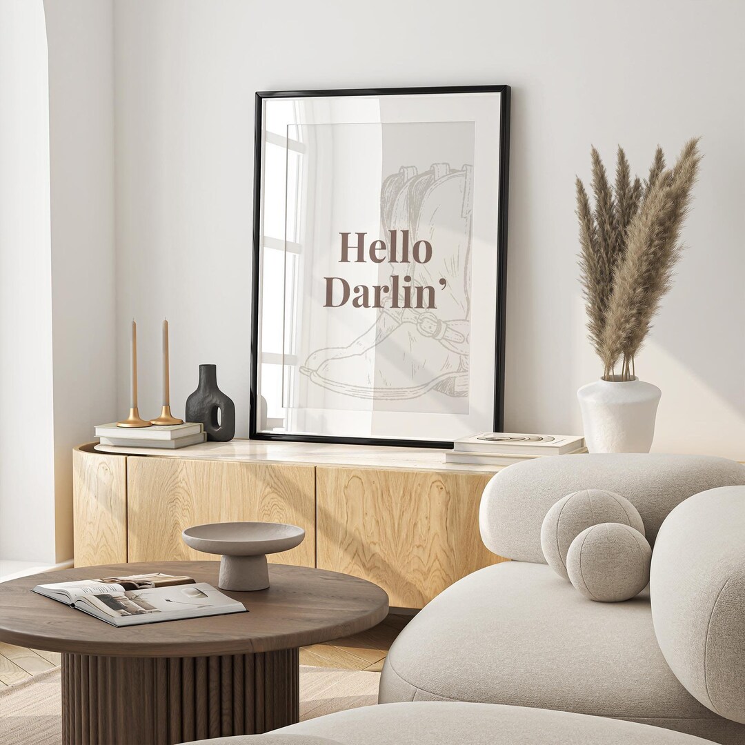 Hello Darlin' - 04 Poster: Western-themed Print, Rustic Southern Wall ...