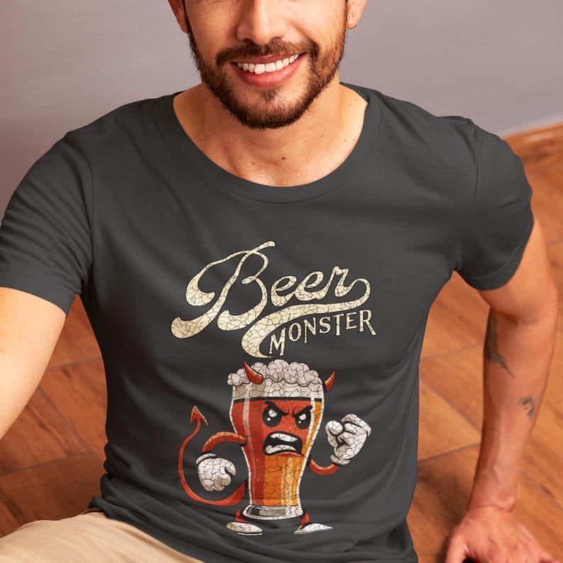 Beer Monster T-shirt, Craft Beer Enthusiast Tee, Unisex Jersey Short ...