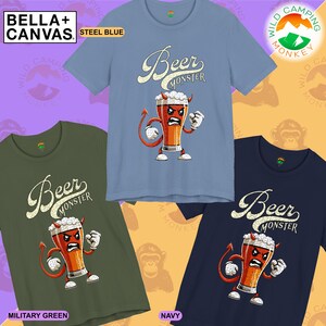 Beer Monster T-shirt, Craft Beer Enthusiast Tee, Unisex Jersey Short ...