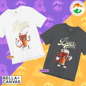 Beer Monster T-shirt, Craft Beer Enthusiast Tee, Unisex Jersey Short ...