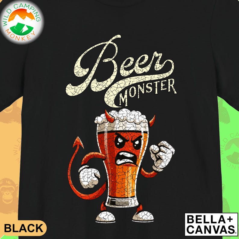 Beer Monster T-shirt, Craft Beer Enthusiast Tee, Unisex Jersey Short ...