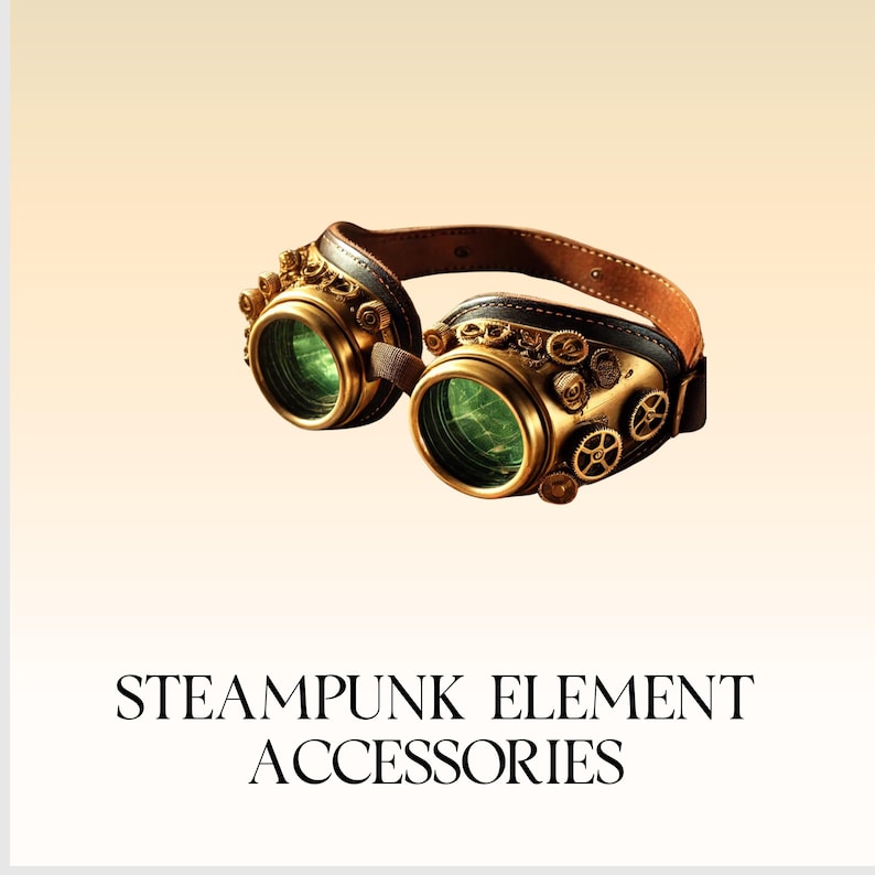 Steampunk Elements Clipart Bundle Steampunk PNG Transparent Background ...